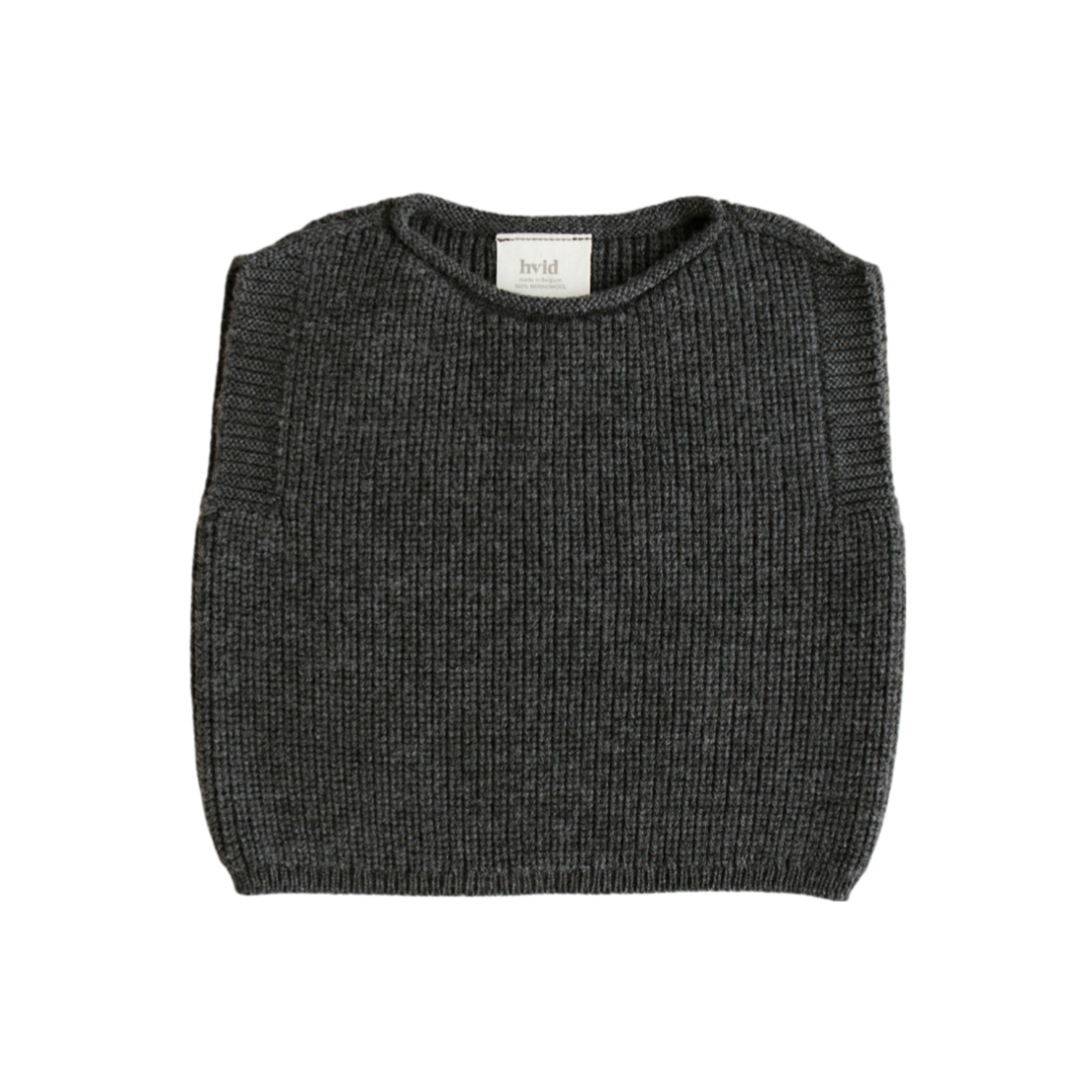 Hvid Vest Harvey Charcoal - Merino Wool Spencer Hvid – La Gentile Store
